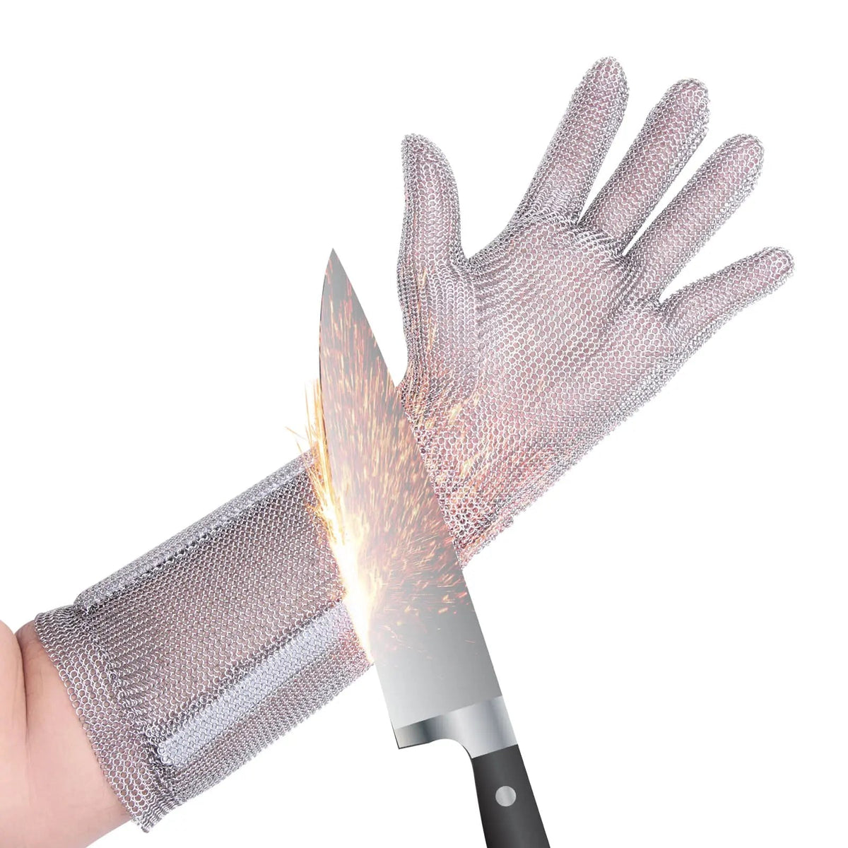 Long Chainmail Gloves | Stainless Steel Cut-Resistant Protection – x ...